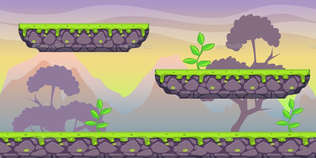 10 Platformer Game Backgrounds Set by pasilan | GraphicRiver